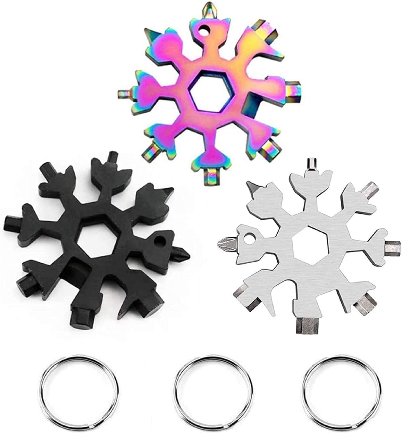 3PCS Snowflake 18-in-1 Multi Tool, Stainless Steel Snowflake Bottle ...