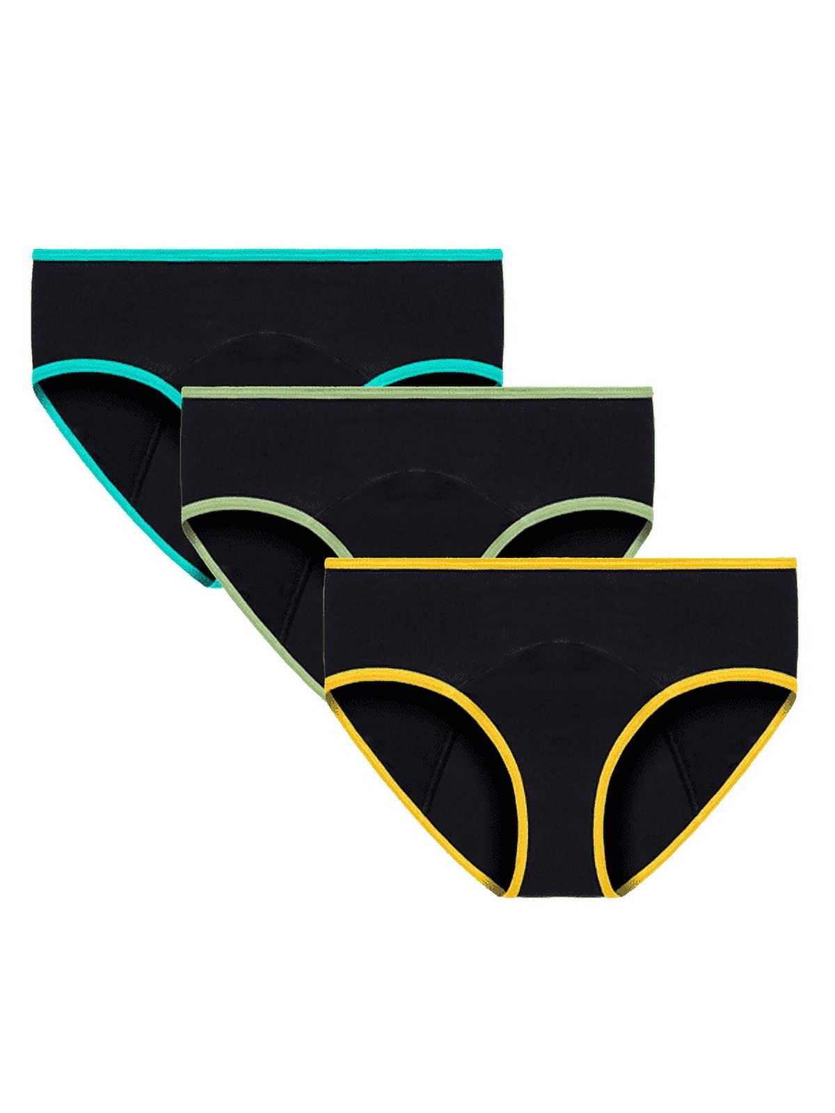 3PCS Soft Briefs Womens Low-Waist Panties Solid Color Patchwork ...