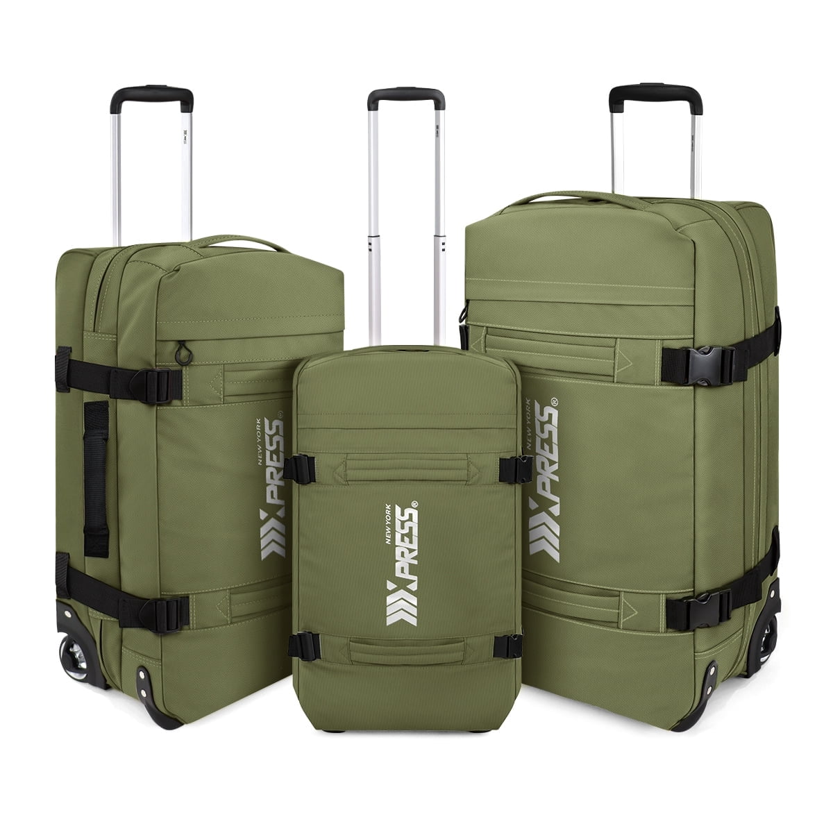 3PCS Softside Roller Luggage Set,Waterproof Rolling Suitcase,Wheeled ...