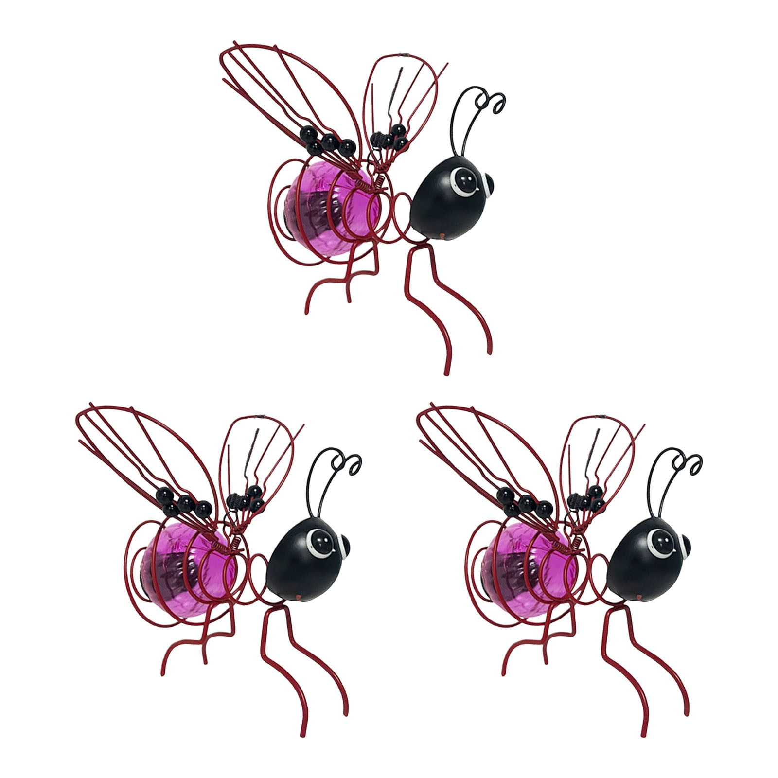 3PCS Solar Bees Lights Outdoor, 2025 New Metal Hanging Solar Garden Bee ...