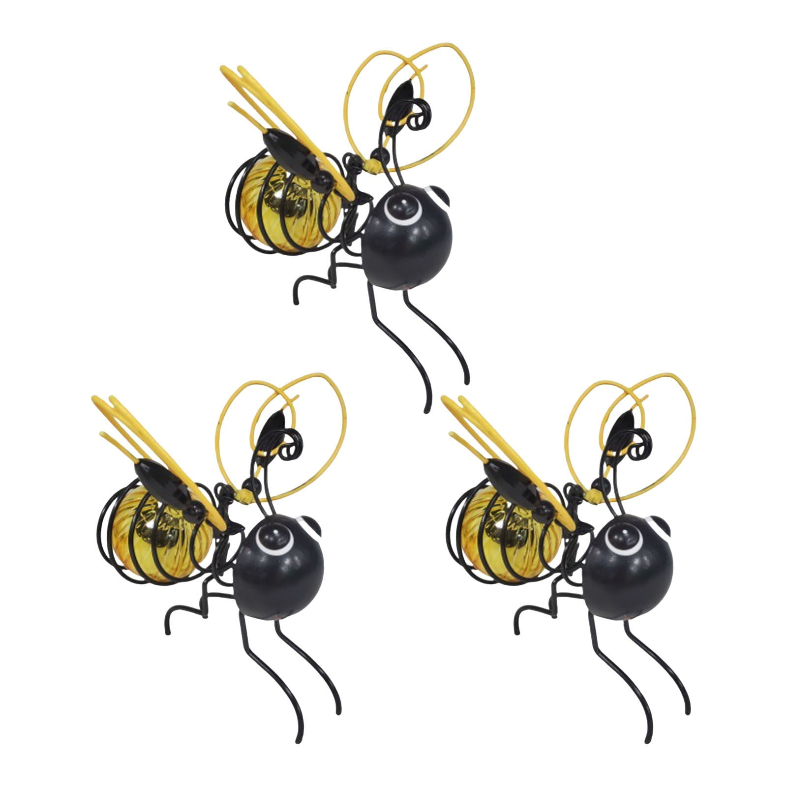3PCS Solar Bees Lights Outdoor, 2025 New Metal Hanging Solar Garden Bee ...