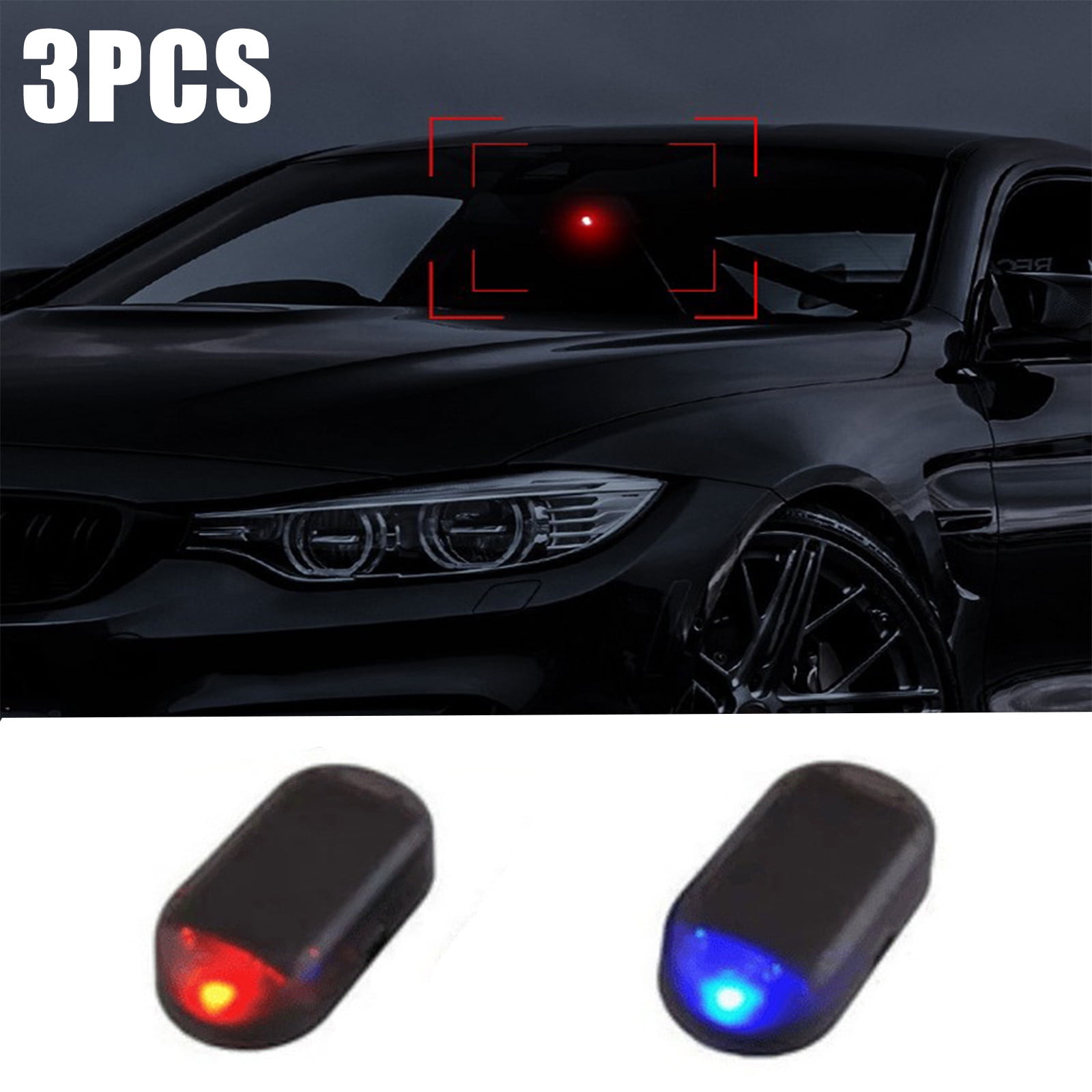 3PCS Solar Car Alarm Light, Solar Powered Dummy Car Alarm Light, 3PCS ...