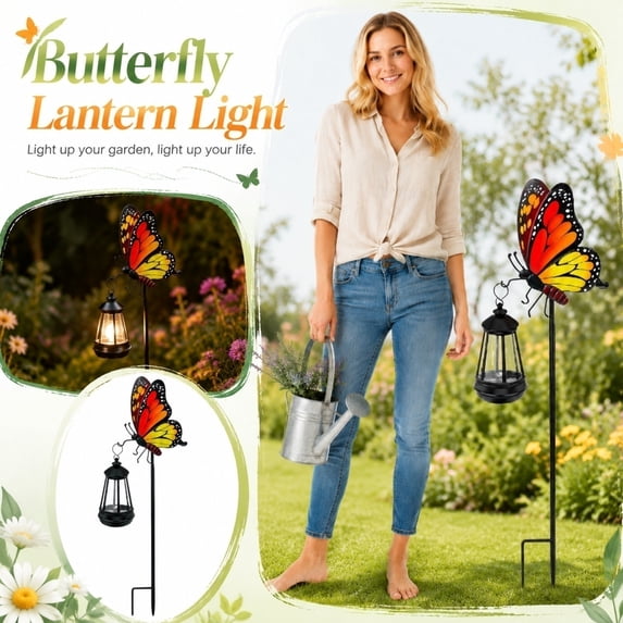 3PCS Solar Lights With Butterfly Stakes, Solar Powered Yard Lights ...