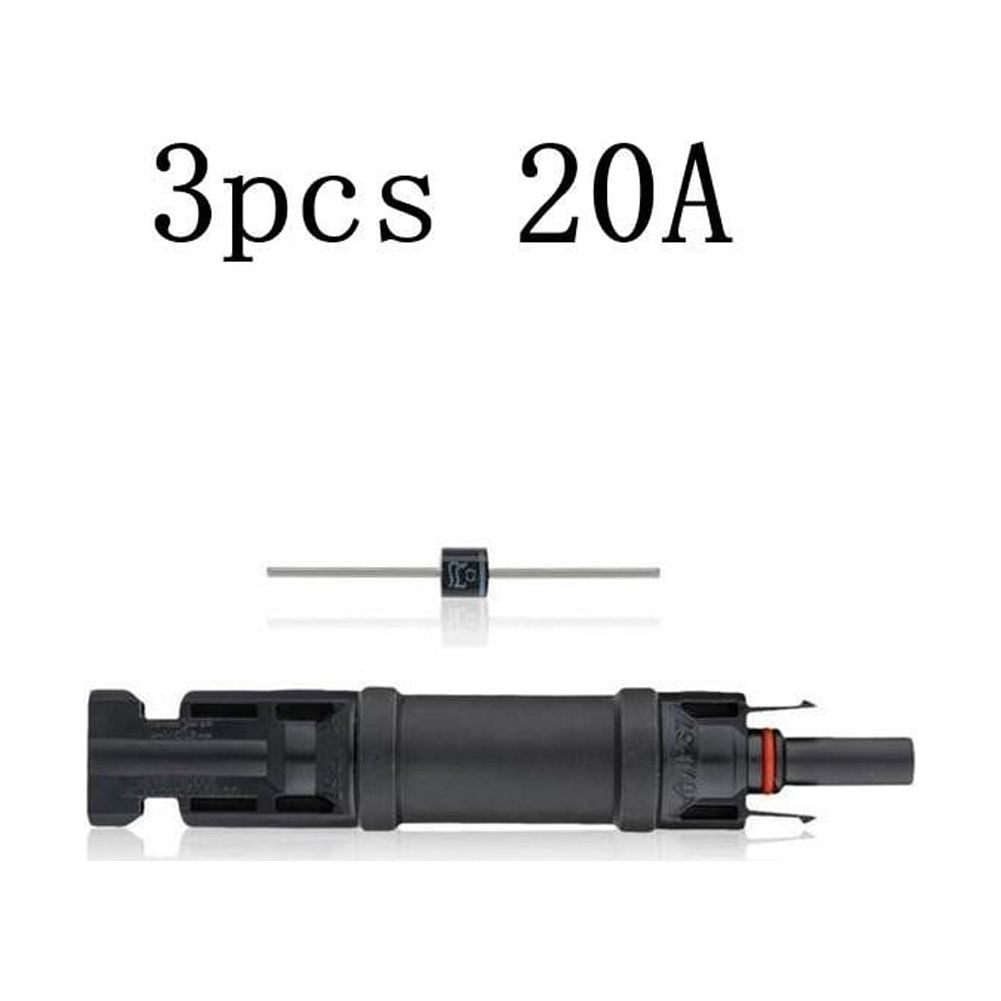 3PCS Solar Panel Cable Blocking Diode Waterproof Connector Compatible ...
