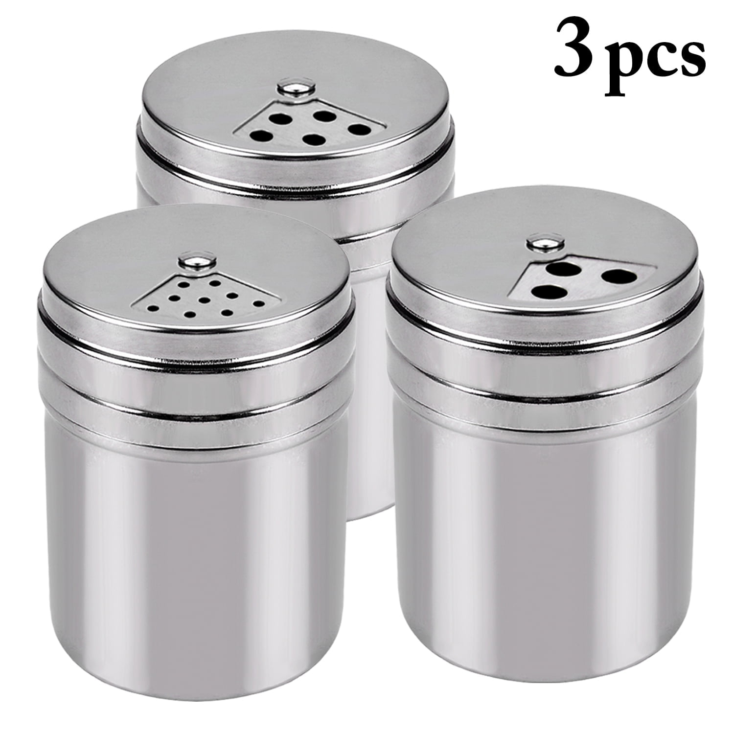 3PCS Stainless Steel Spice Shaker Spice Bottles Airtight Seasoning ...