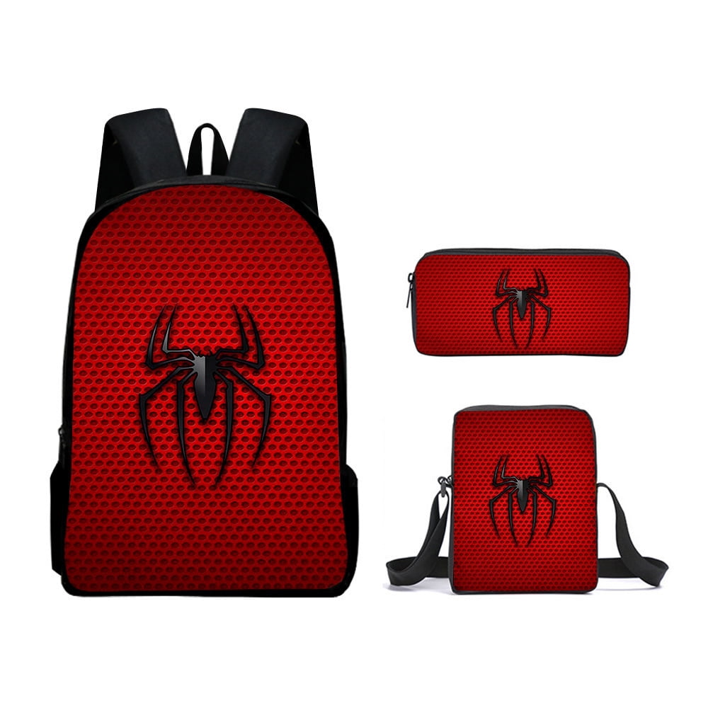 3PCS Spider-man Backpack, Shoulder Backpack with Insulated Lunch Bag 3D ...