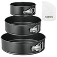 3PCS Springform Pans Set, 8" 9" 10" Nonstick Cake Baking Tools with 50 ...