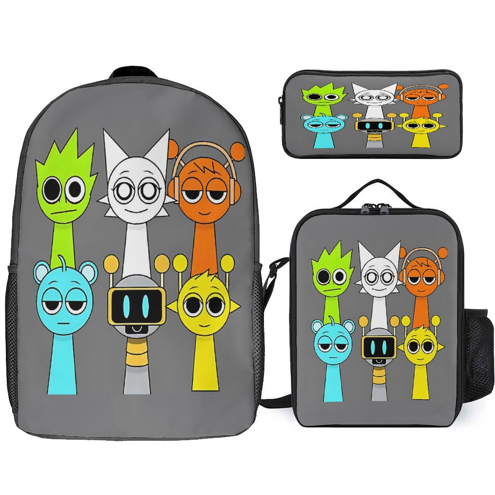 3PCS Sprun-k Backpack Set Sport Large Capacity Bookpacks with Lunch Box ...