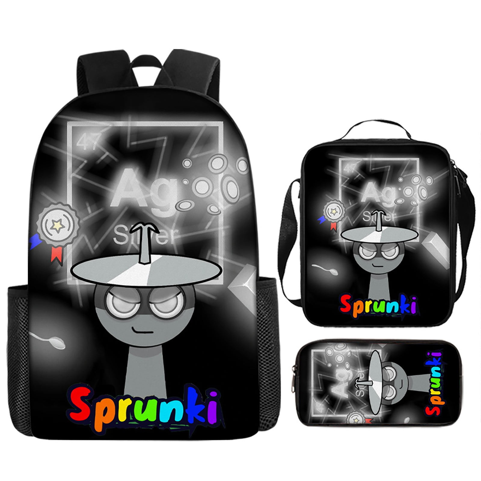3PCS Sprunki Clukr Backpack, 3D Digital Printing Backpack, Back to ...