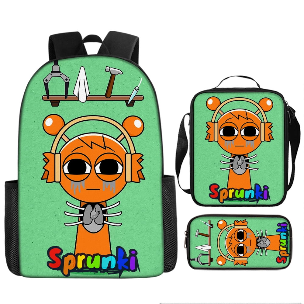 3PCS Sprunki backpack Cartoon Game Backpack Laptop Bag For Travel ...
