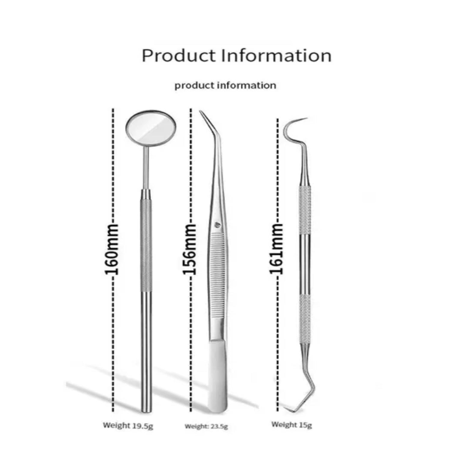 3PCS Stainless Steel Dental Tool Set Dental Care Endoscopic Cleaning ...