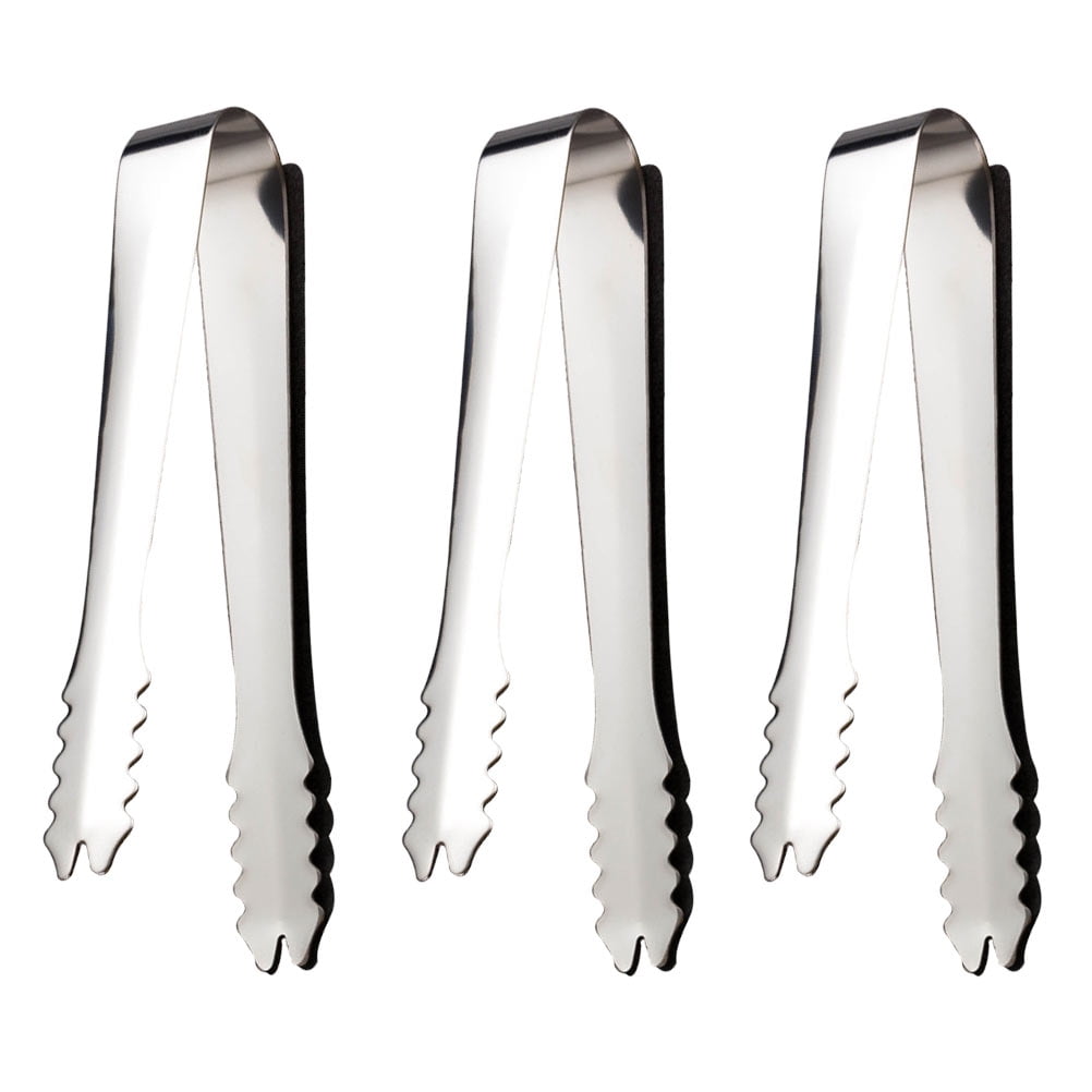 3PCS Stainless Steel Ice Clips Ice Cube Serving Tongs for Cocktails ...