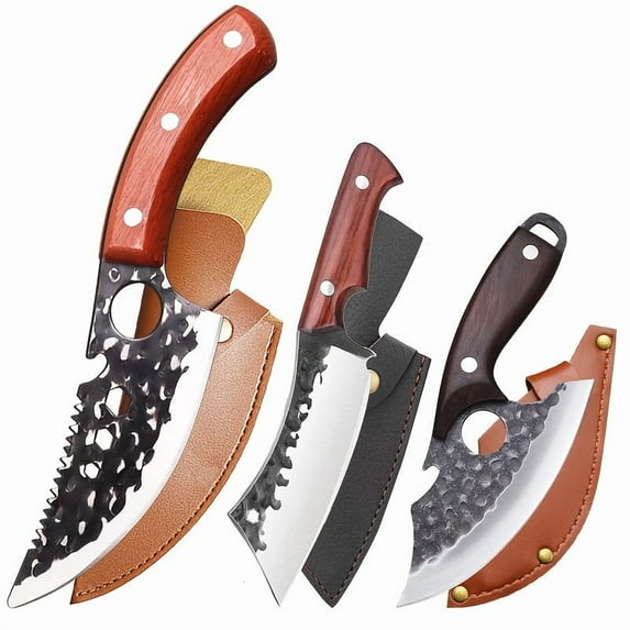 3PCS Stainless Steel Kitchen Chef Knife Set - Multipurpose Boning ...