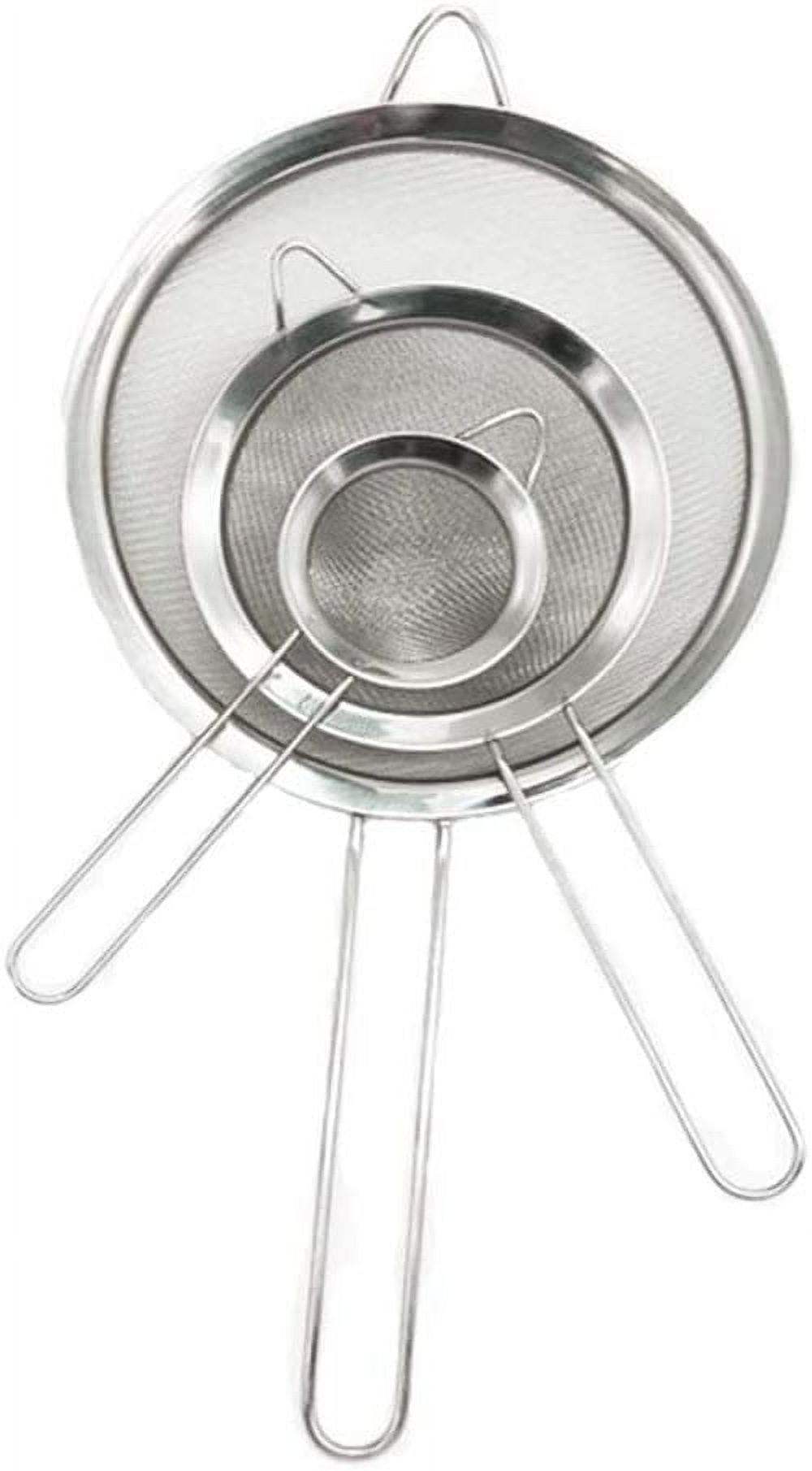3PCS Stainless Steel Kitchen Fine Mesh Strainers with Handle, (2.6+4.6 ...