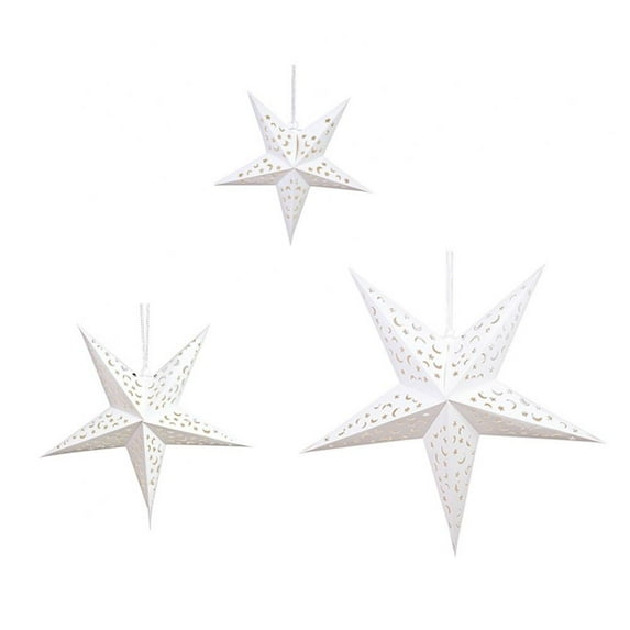 3PCS Star Paper Lanterns Paper Lampshade with LED Light Paper Lantern ...