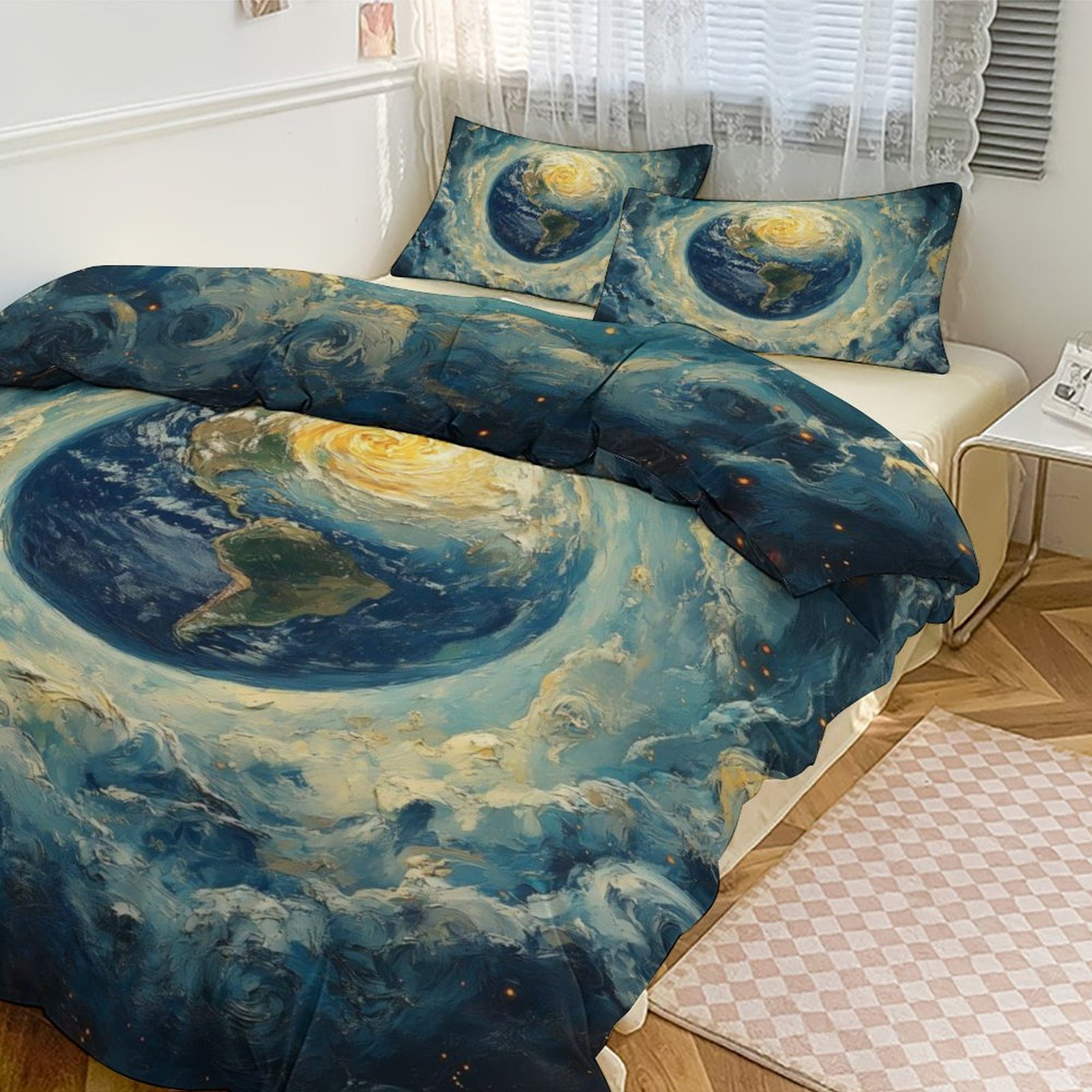 3PCS Starlit Sky Duvet Cover Set Twin, 1 Duvet Cover And 2 Pillowcase ...