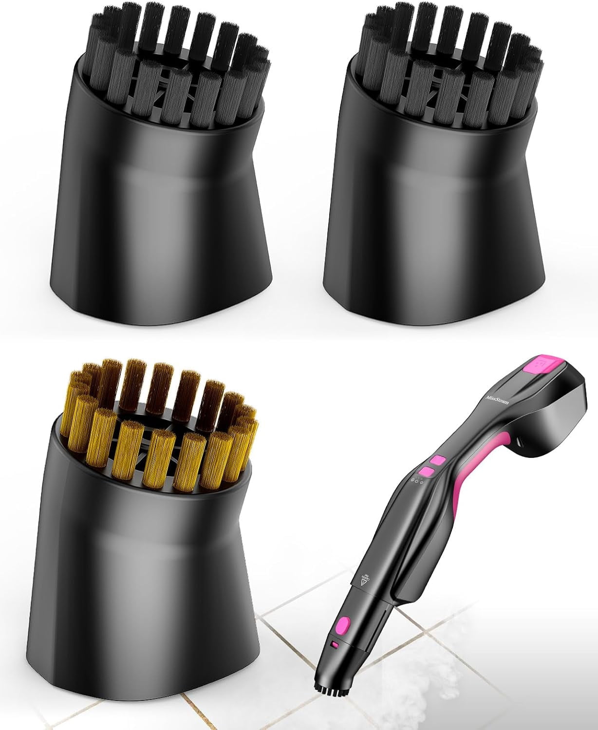 3PCS Steam Cleaner Brush Head, Replacement Parts Accessories for Mop ...