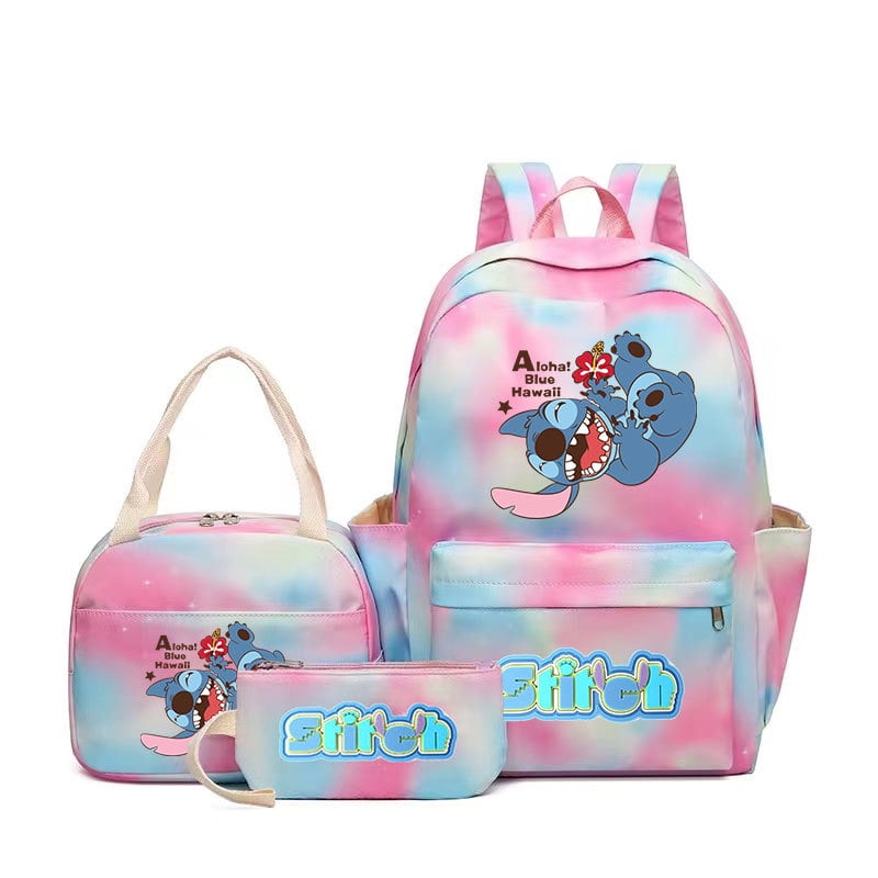 3PCS Stitch Backpack Cartoon Backpacks School Backpack Laptop Bag ...