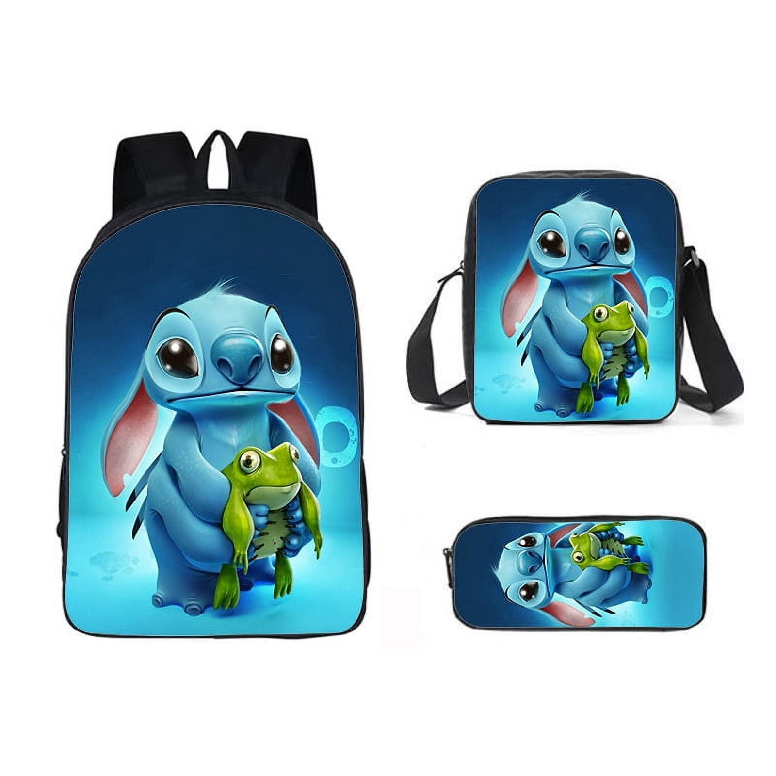 3PCS Stitch backpack with Lunch Bag Pencil Case Cartoon Backpack Laptop ...