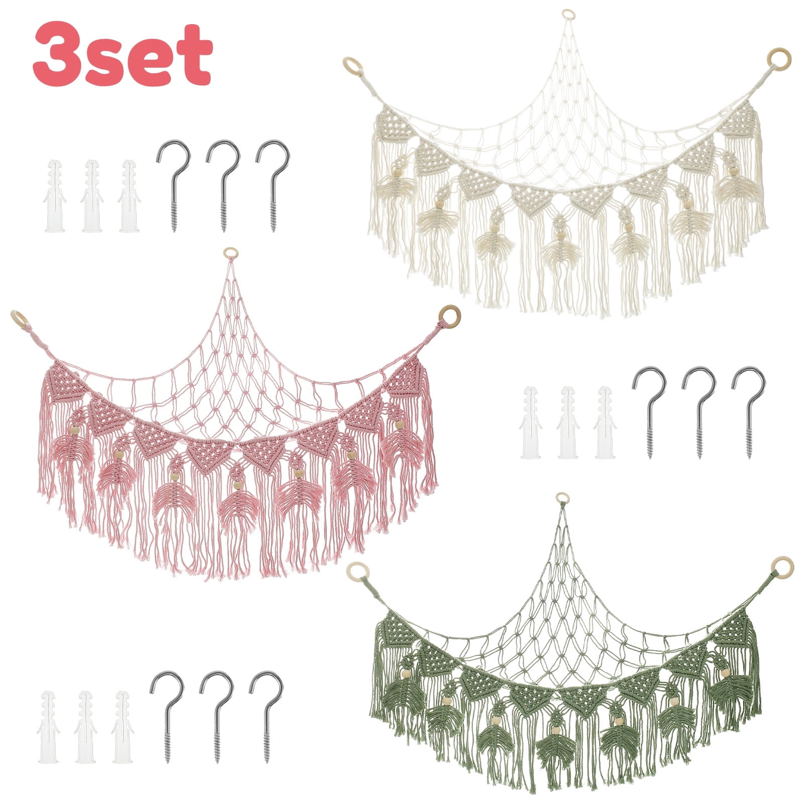 3PCS Stuffy Hammock Cotton Rope Stuffed Animal Toy Hammock Large ...