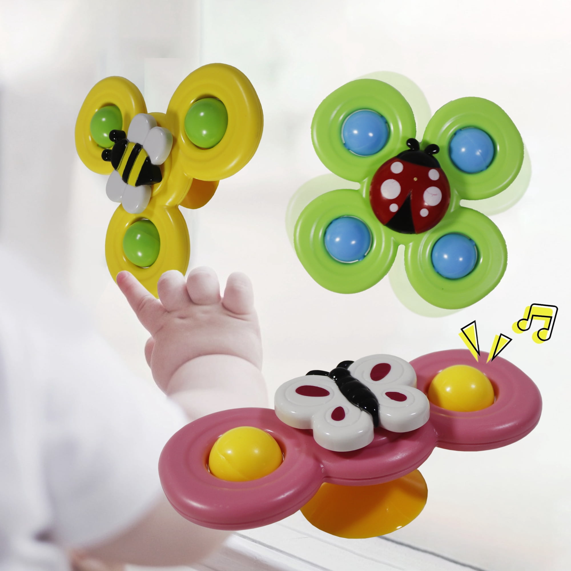 Non-Toxic 3PCS Suction Cup Spinner Learning Toys for Infants 1-3 ...