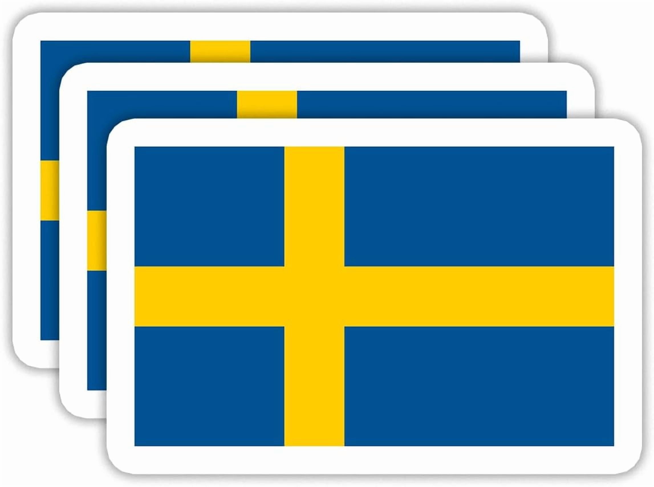 (3PCS) Sweden Flag stickers, Countries Flag Stickers - Waterproof Vinyl ...