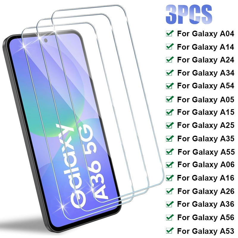 3PCS Tempered Glass for Samsung Galaxy A16 A36 A56 A06S A26 Screen Protector for Samsung A55 A35 ...