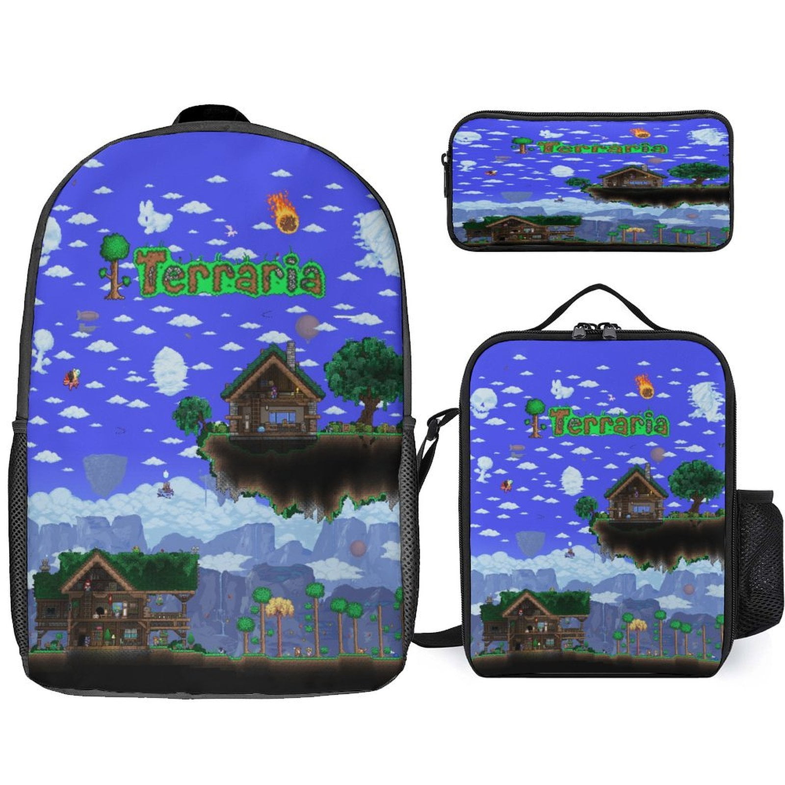 3PCS Terra-Ria0 Game Backpack Set Large Capacity Bookpacks With Lunch ...