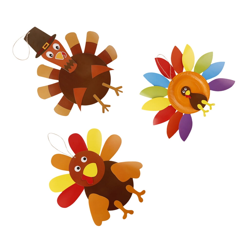 3PCS Thanksgiving Craft Kits, DIY Make A Turkey for Festive Fall Party ...