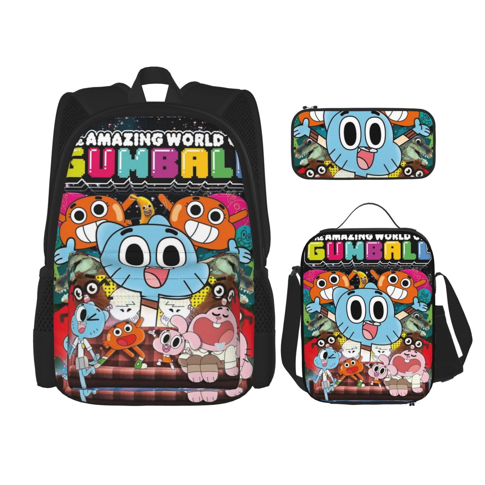 3PCS The Amazing World Of Gumball Backpack Backpack Lunch Box Bookbag ...