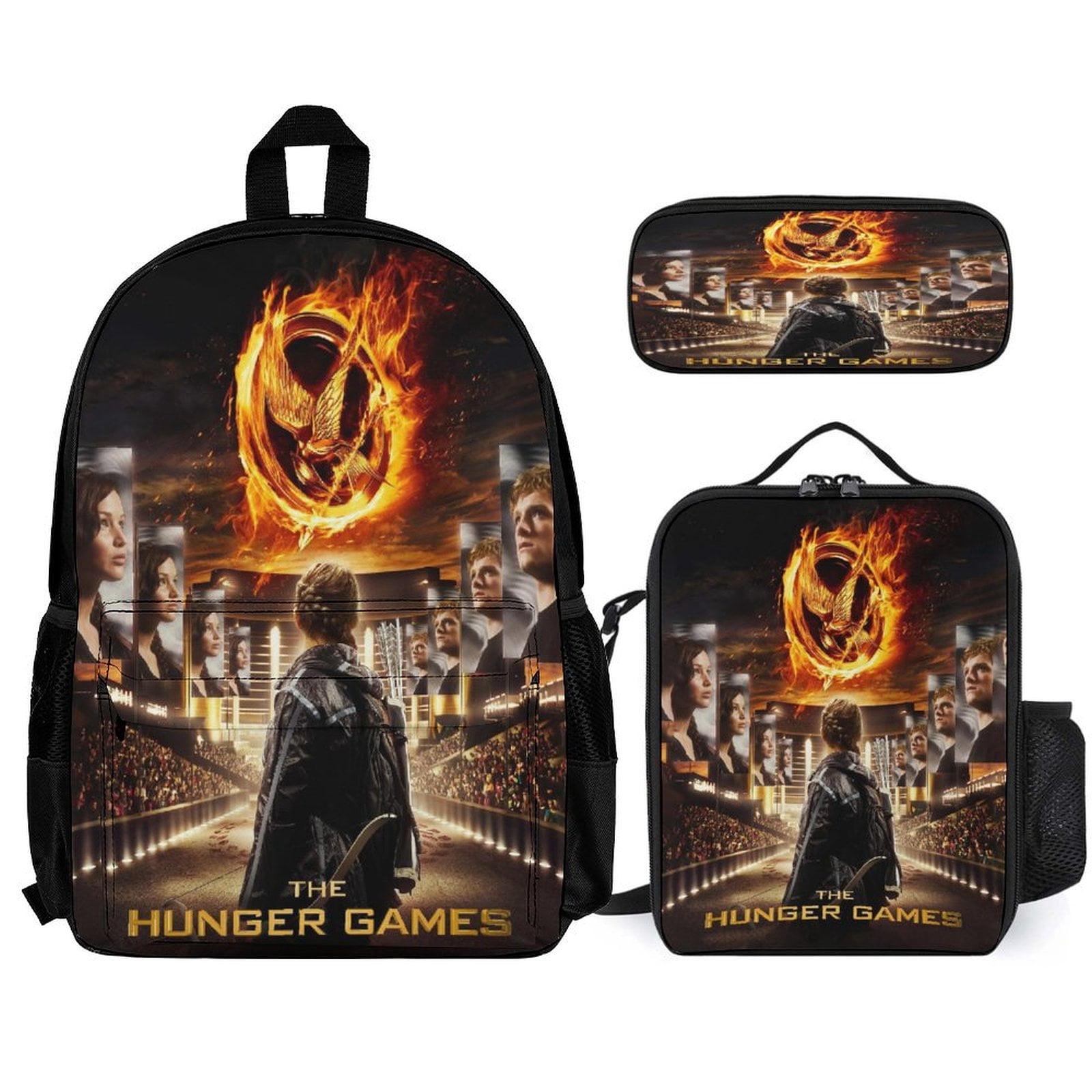 3PCS Hunger Gam-e Backpack Set with Lunch Box and Pencil Case ...