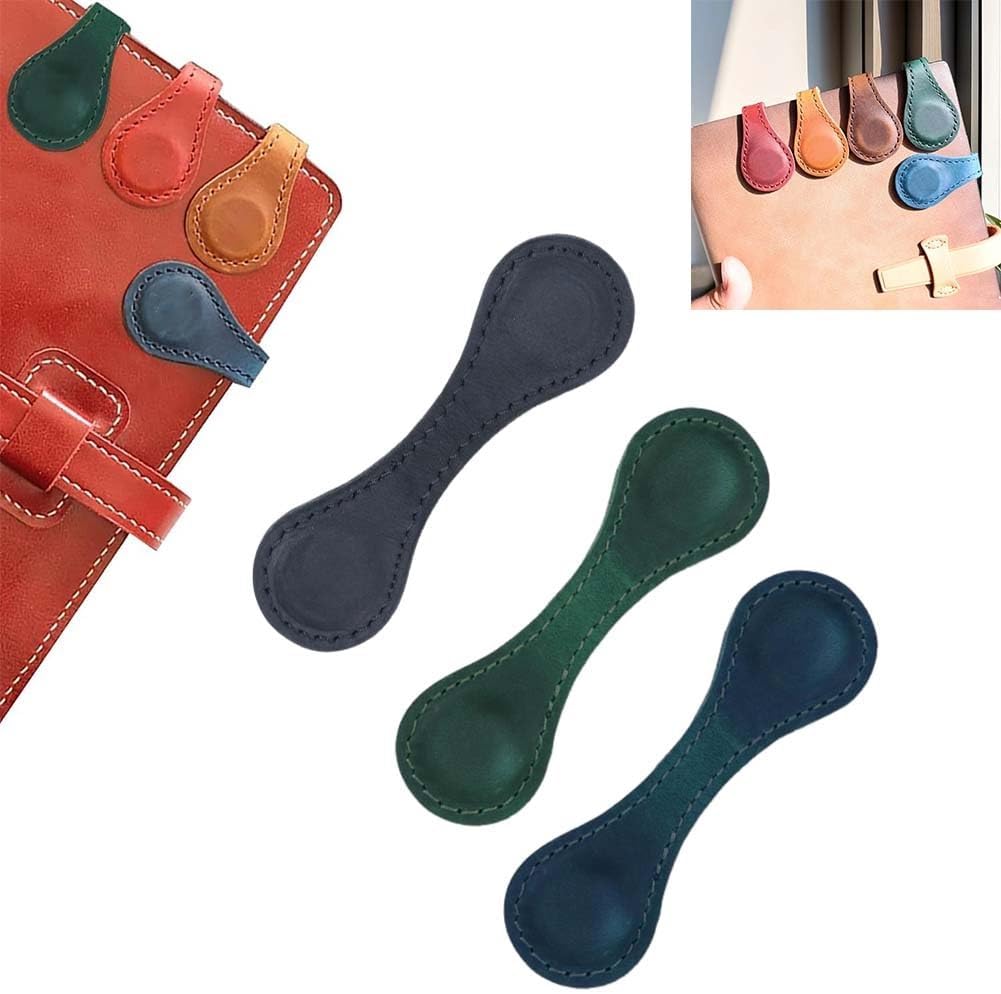 3PCS Timeless Mark Magnetic Bookmark, Vintage Leather Bookmarks Double ...