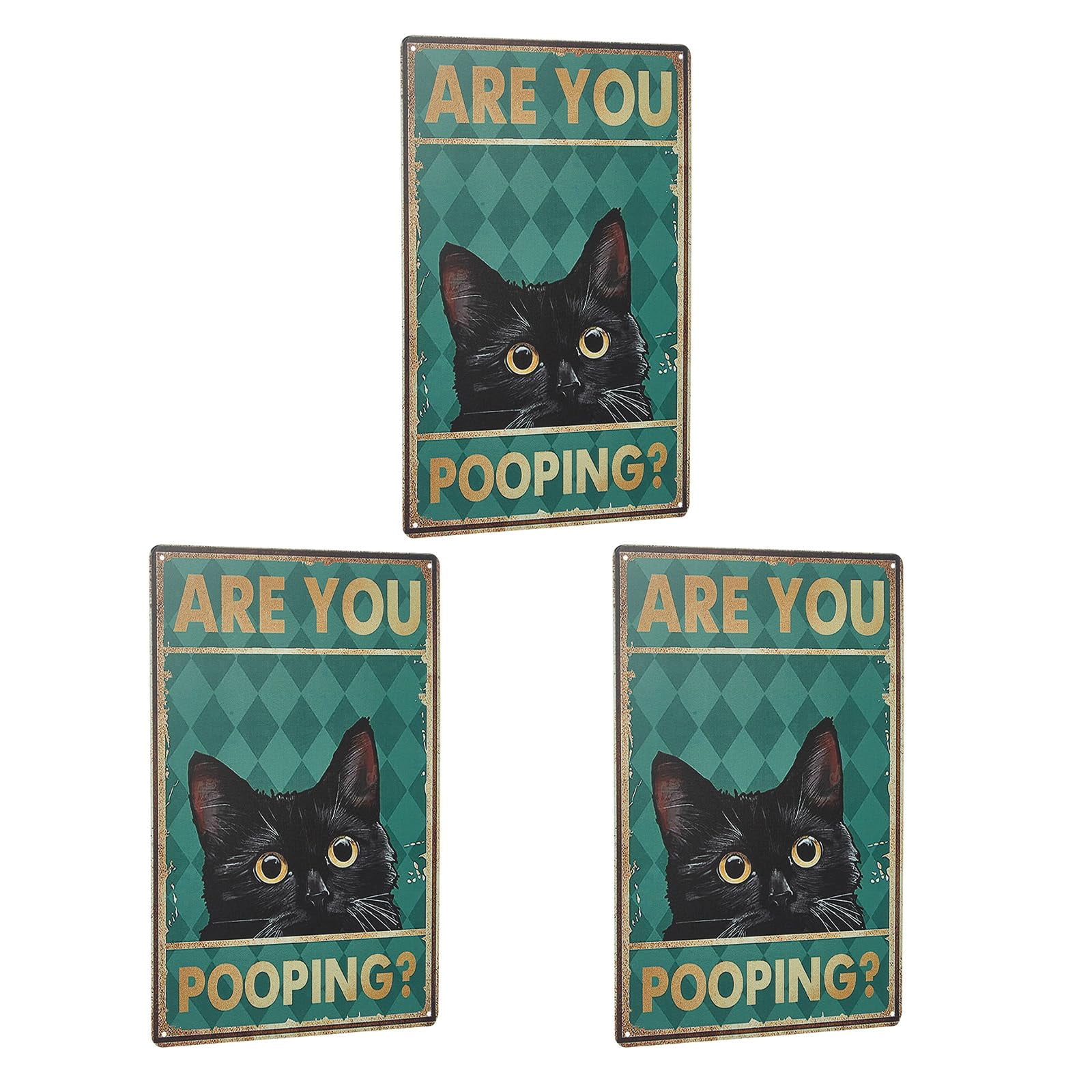 3PCS Tinplate Decorative Metal Signs - Black Cat Sign, Durable, Stylish ...