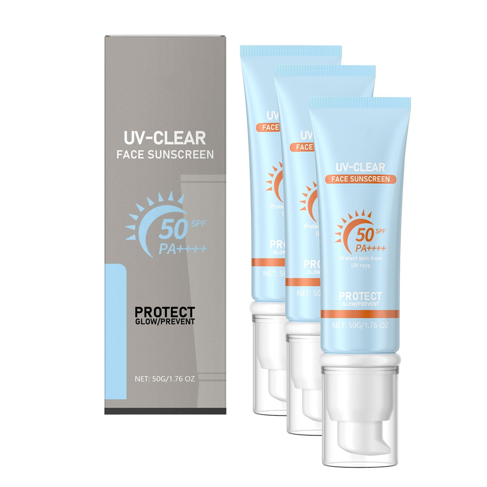 3PCS Tinted Sunscreen for Face SPF 50, Tinted Moisturizer Sunscreen ...