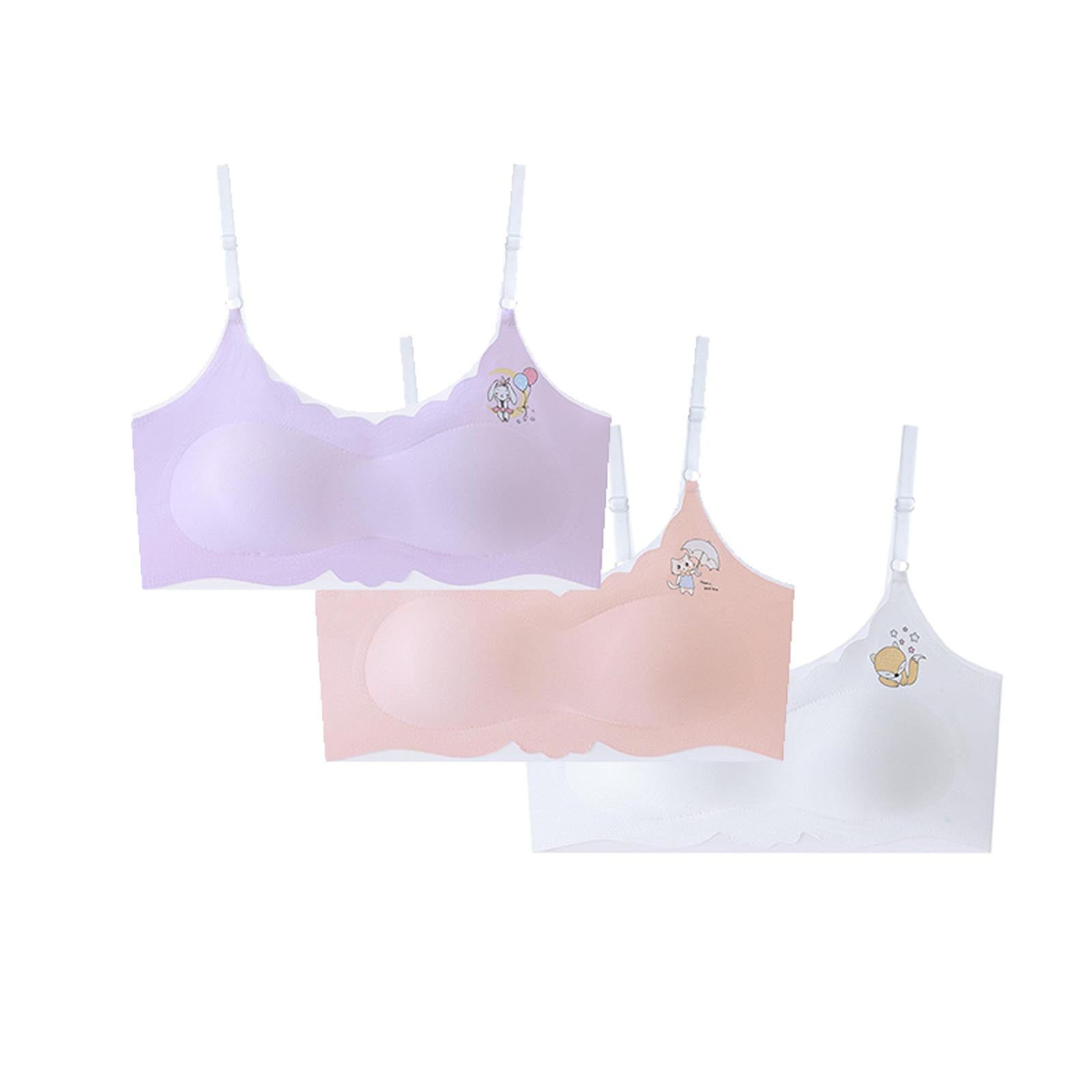 3PCS Training Bras Summer Padded Bra Wireless Comfort Spaghetti Strap ...