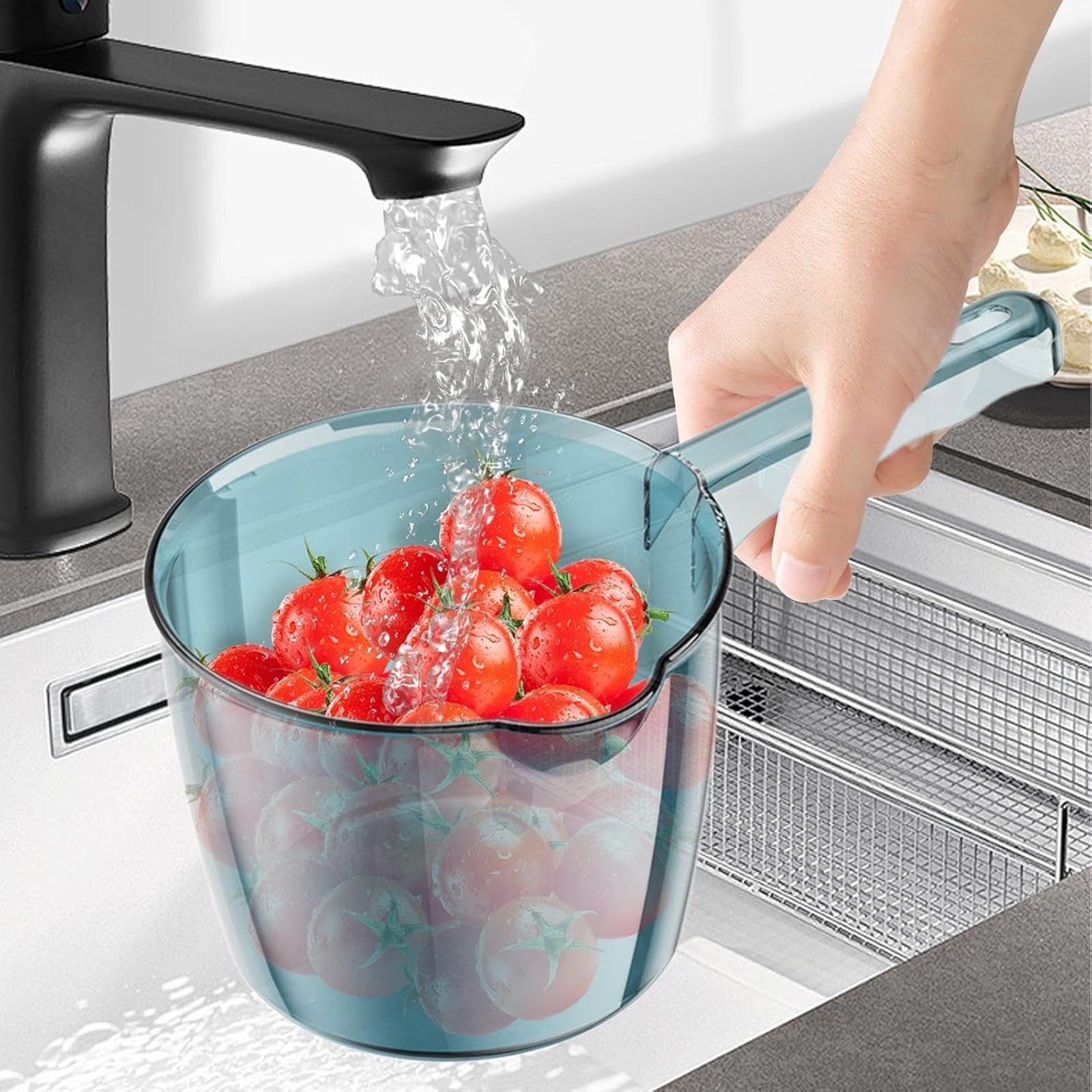 3PCS Transparent Long Handled Thickened Water Ladle,Large Plastic Water ...