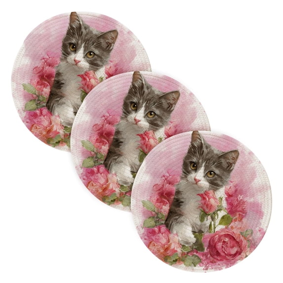 3PCS Trivet Mats 15 Inch Round Heat-Resistant Pot Holders Hot Pads ...