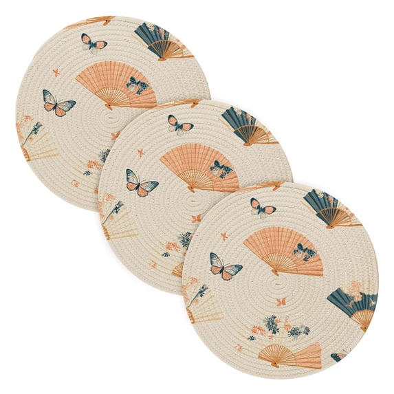 3PCS Trivet Mats 15 Inch Round Heat-Resistant Pot Holders Hot Pads ...