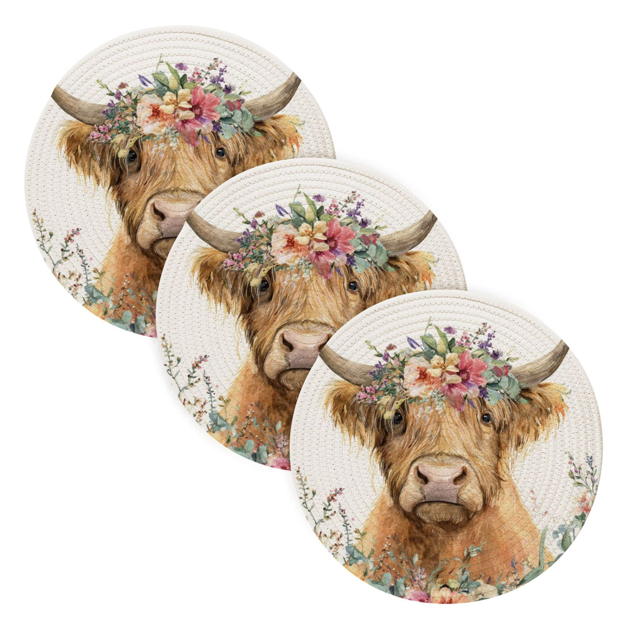 3PCS Trivet Mats 15 Inch Round Heat-Resistant Pot Holders Hot Pads ...