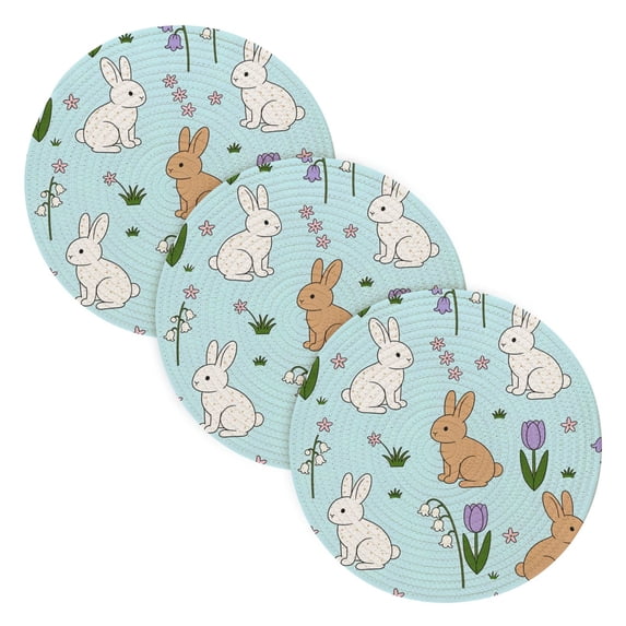 3PCS Trivet Mats 15 Inch Round Heat-Resistant Pot Holders Hot Pads ...