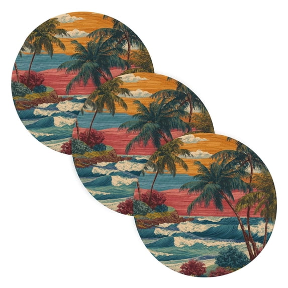 3PCS Trivet Mats 15 Inch Round Heat-Resistant Pot Holders Hot Pads ...
