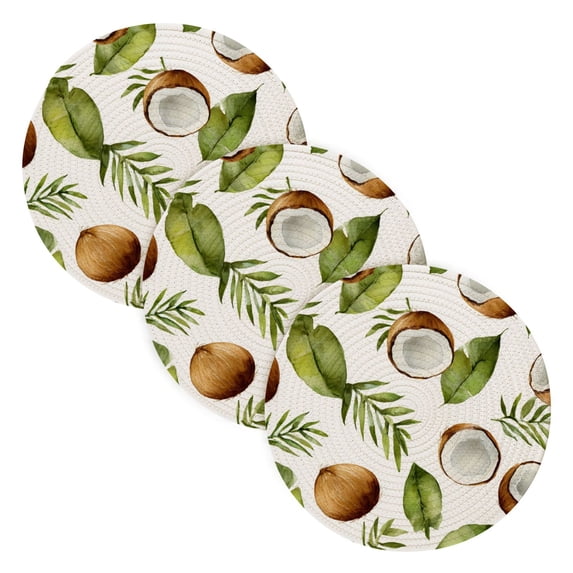 3PCS Trivet Mats 15 Inch Round Heat-Resistant Pot Holders Hot Pads ...