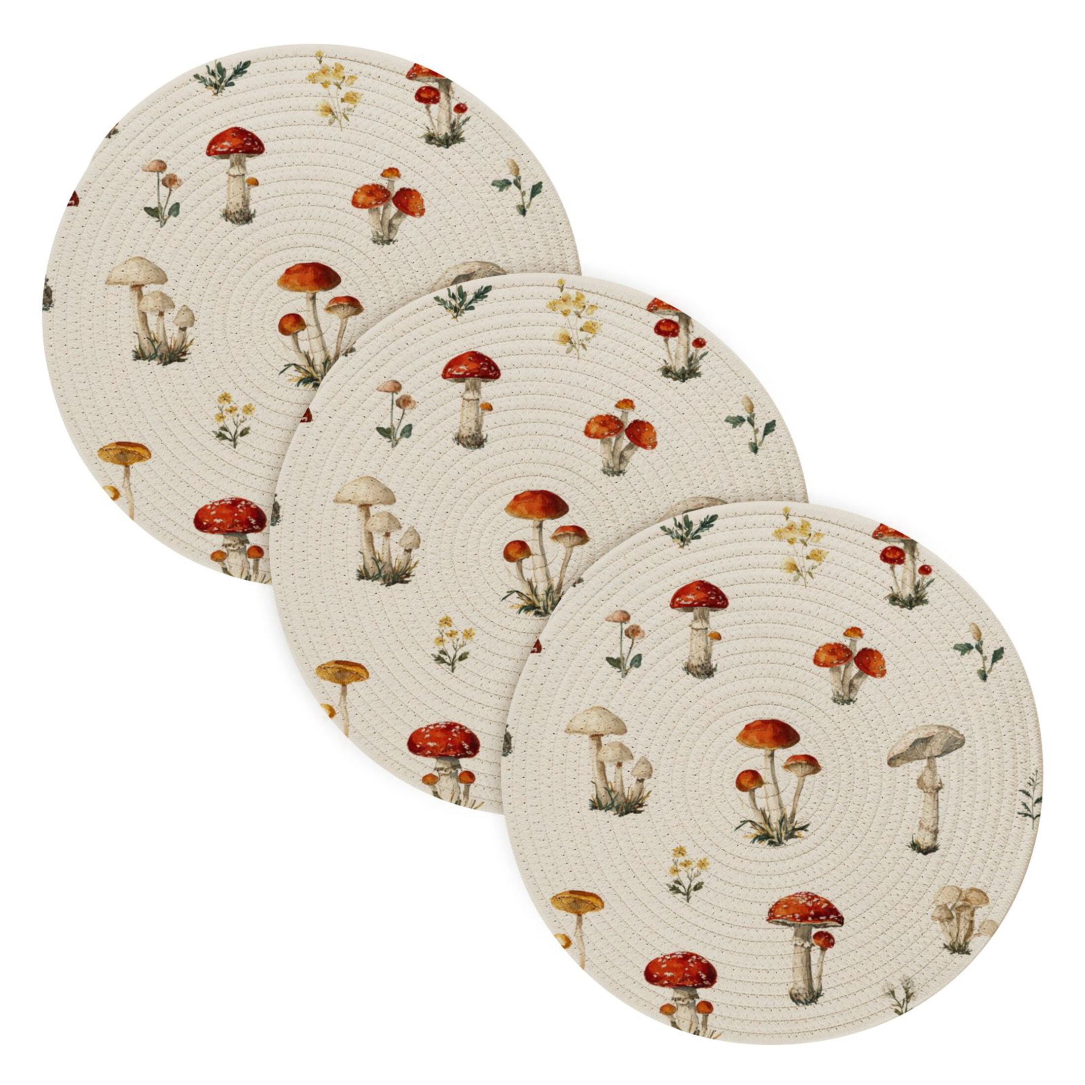 3PCS Trivet Mats 15 Inch Round Heat-Resistant Pot Holders Hot Pads ...