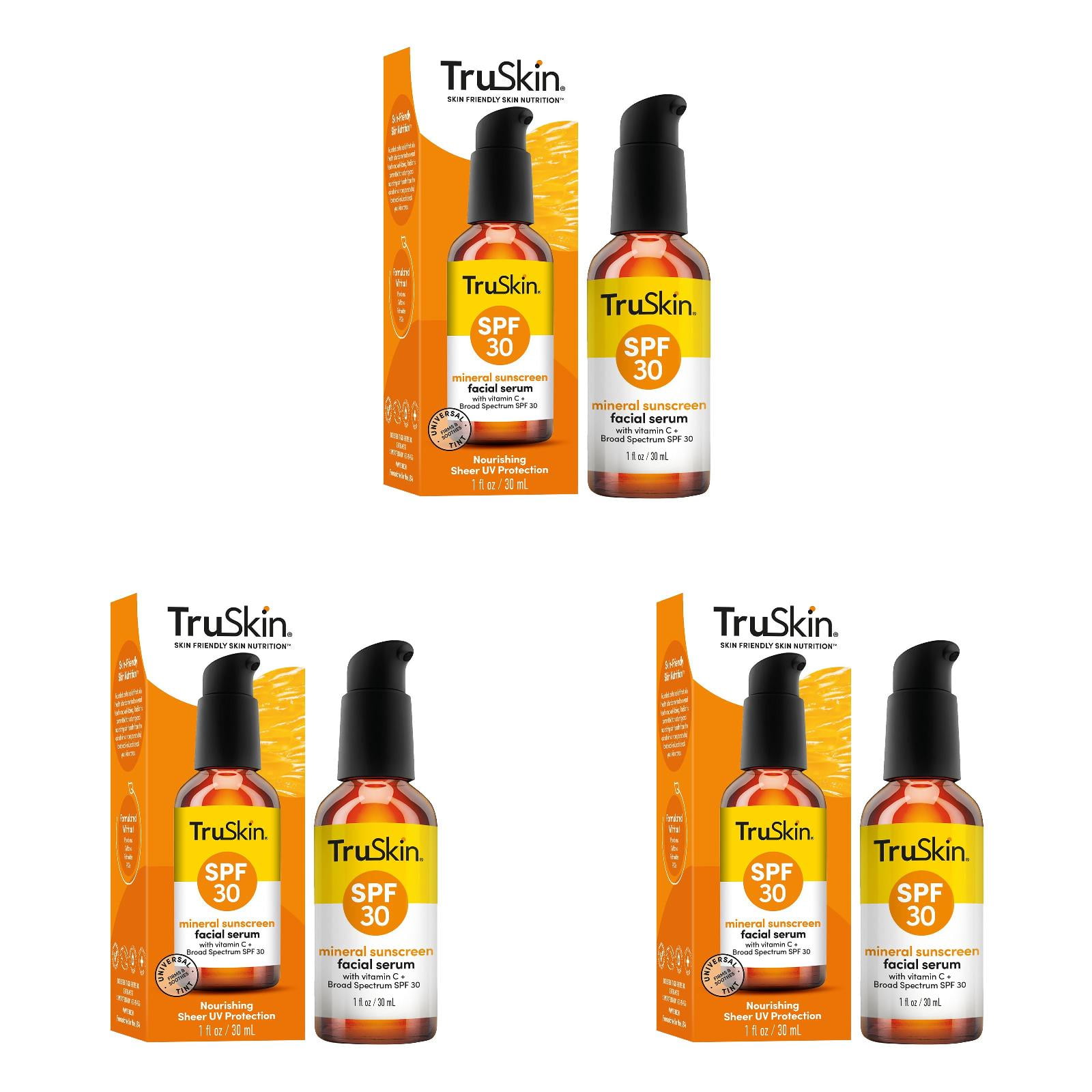 3PCS Tru*Skin SPF 30 Face Serum | Universal Tinted Mineral Sun*screen ...