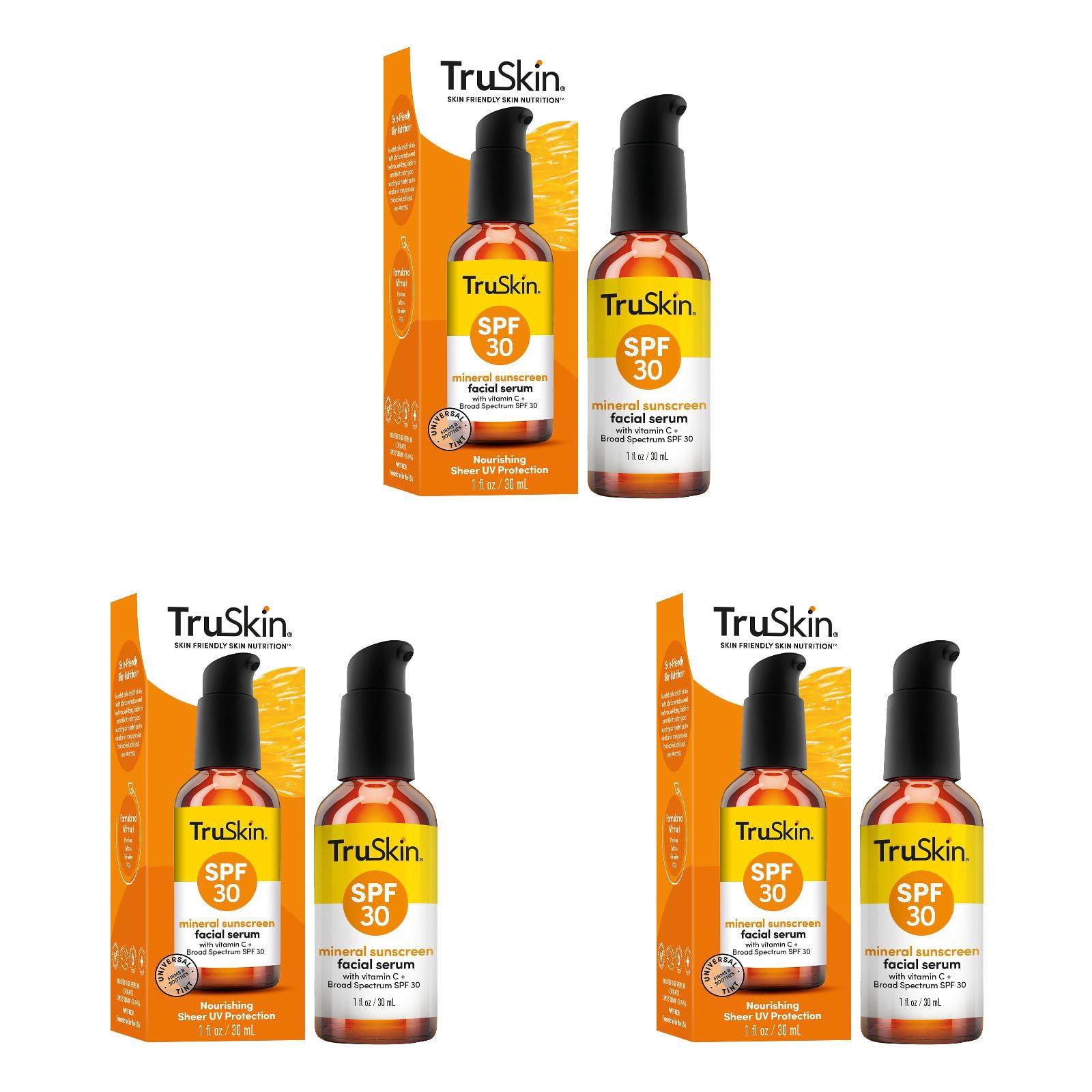 3PCS Tru*Skin Tinted SPF 30 Mineral Face Serum | Sheer Finish with ...