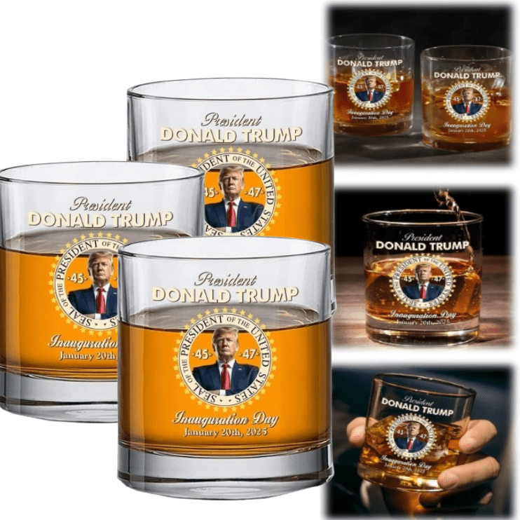 3PCS Trump Inauguration Glass, Trump Whiskey Glasses For Men ...