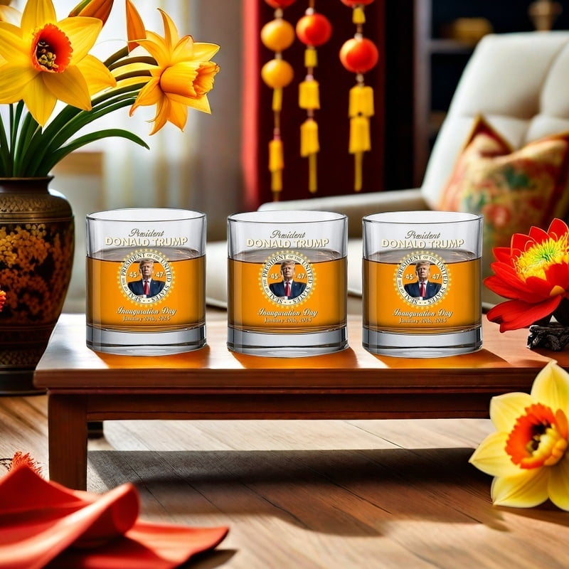 3PCS Trump Whiskey Glass - MAGA With This Whiskey Glass, Political Gift ...