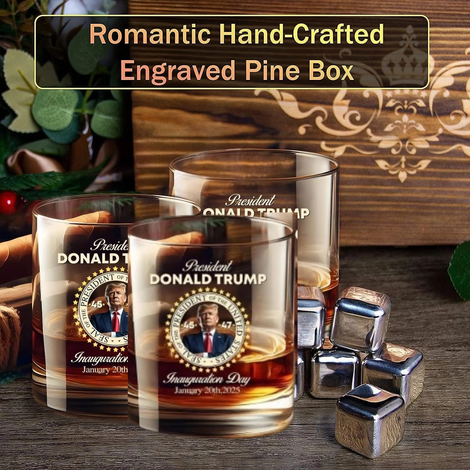 3PCS Trump Whiskey Glass, Political & Right Wing Conservative Gift, 45 ...