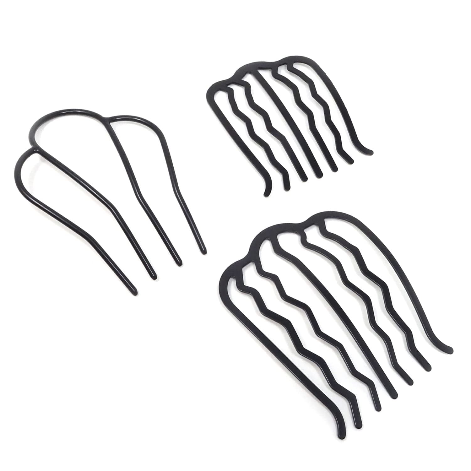 3PCS U-Shape French Twist Hair Tool Metal Hair Combs Hair Side Combs ...