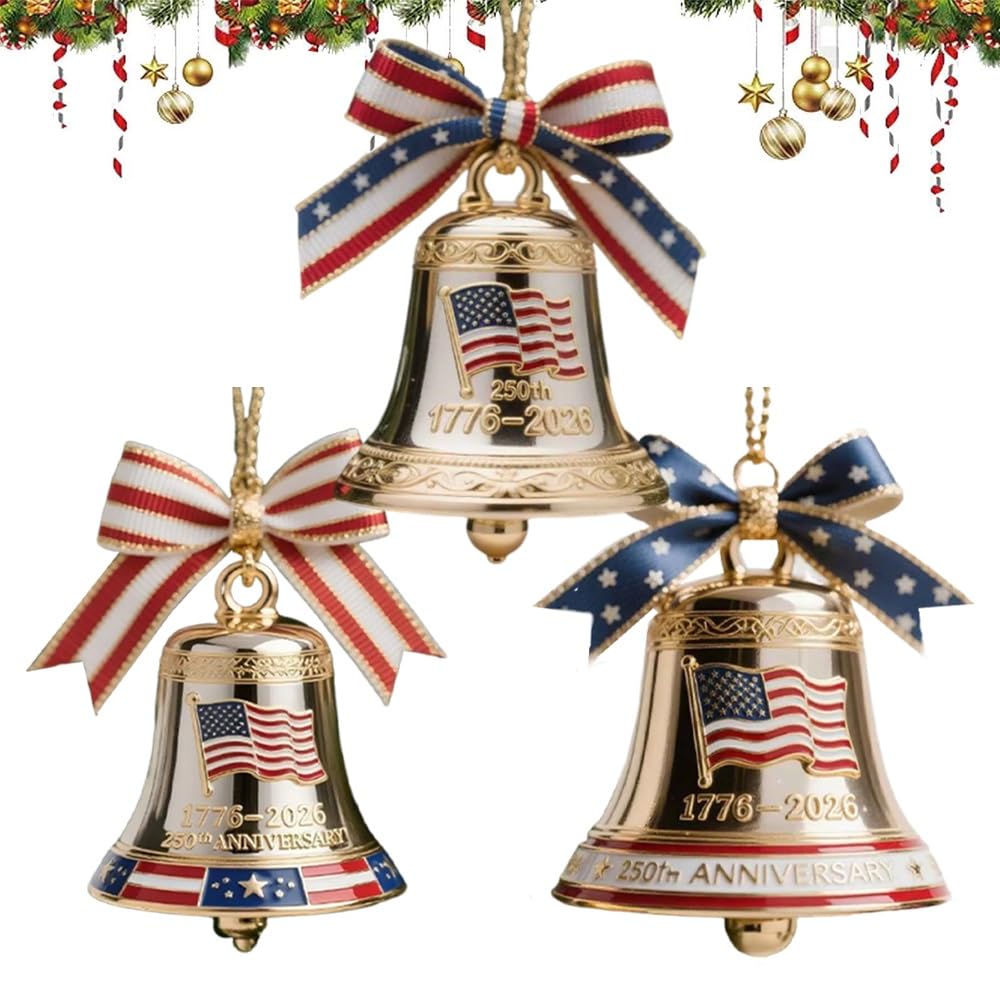 3PCS USA 250th Anniversary Military Gift, Patriotic Guardian Bell for ...